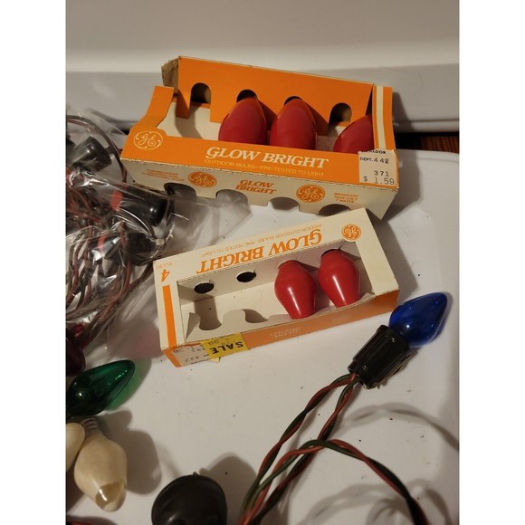 Holiday | Lot 4 Vintage Christmas Tree Lights 15 Socket Bulb String Strand Red Green Wire | Poshmark